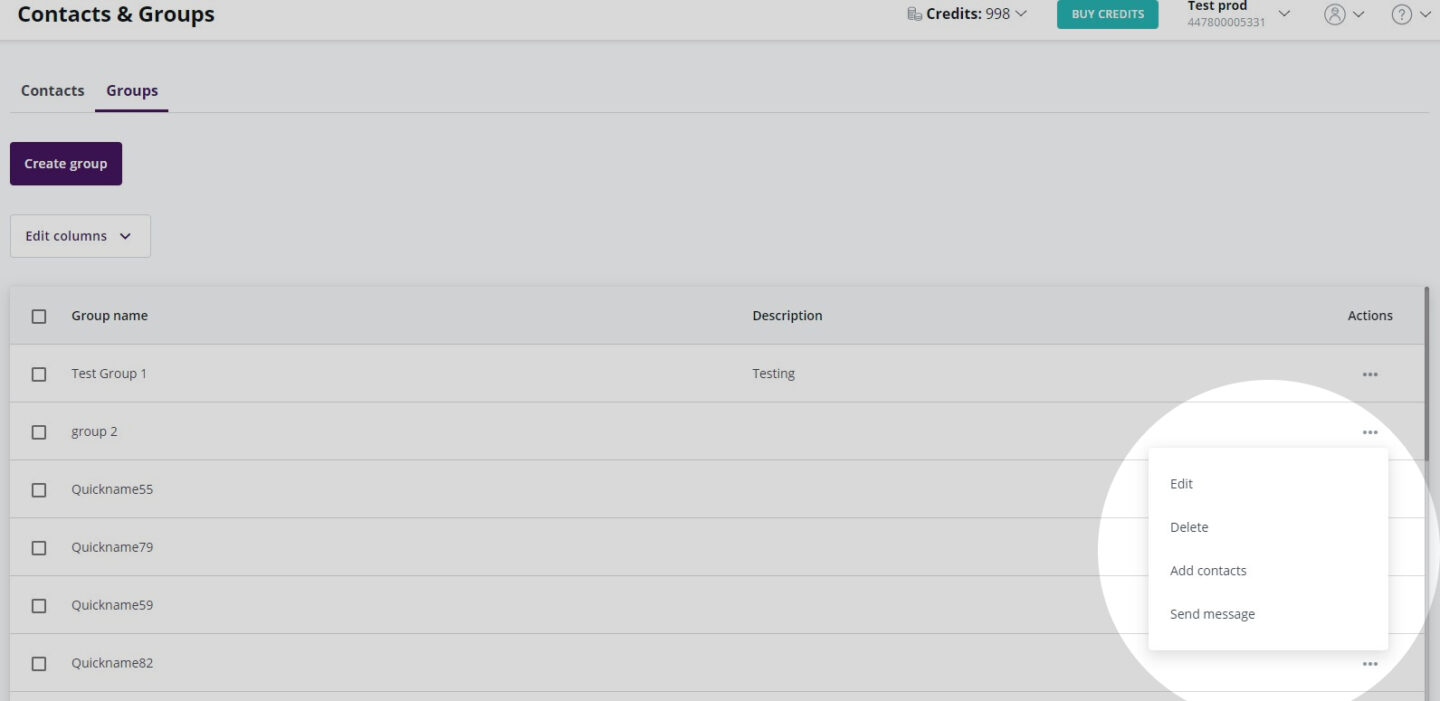 Contacts and Groups - Esendex Support