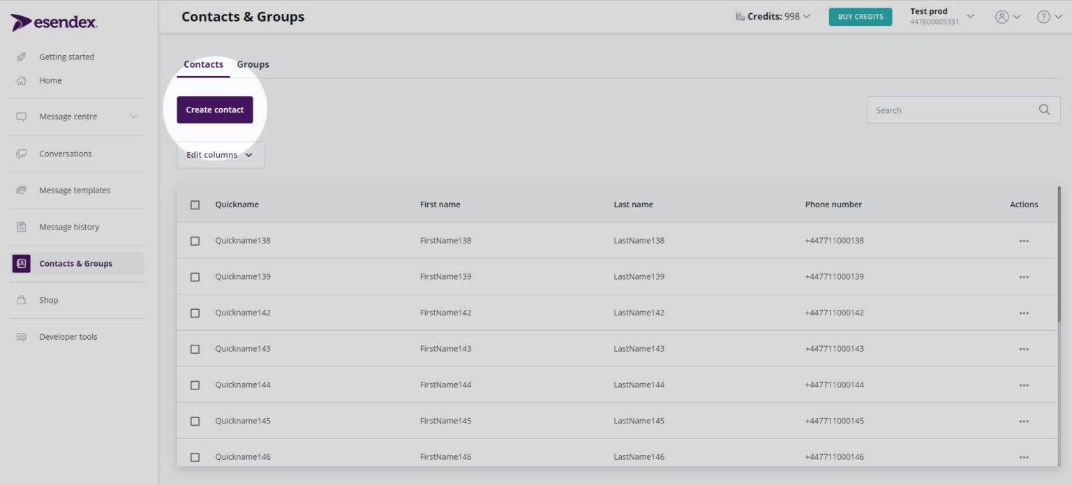 Contacts and Groups - Esendex Support