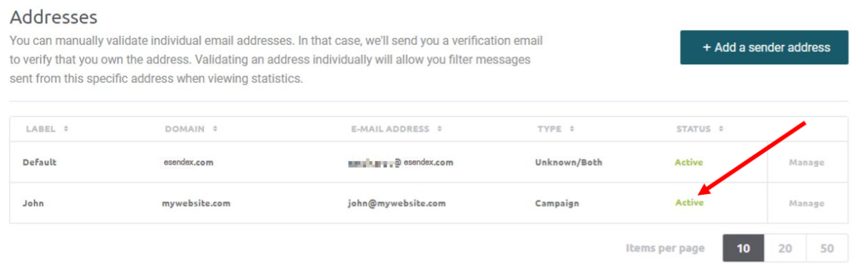 How to add a sender address? - Esendex Support